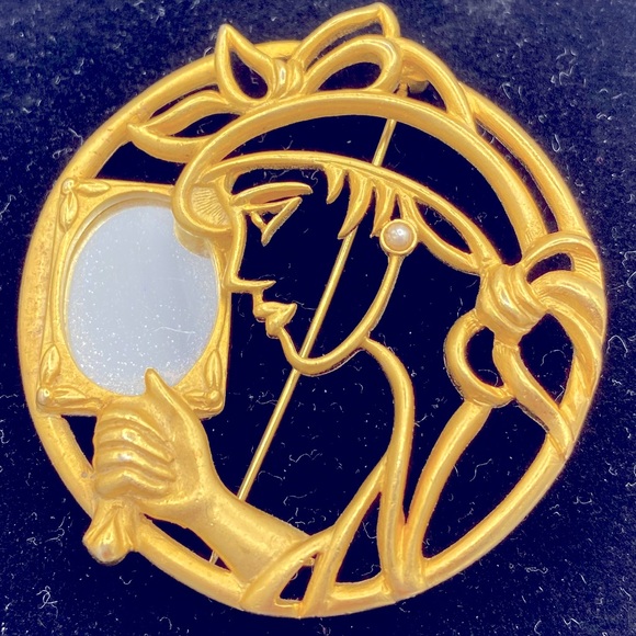 TONA | Jewelry | Vintage Large Tona Art Deco Woman Looking In The ...